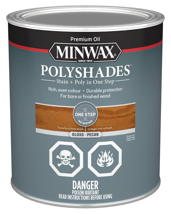 Minwax PolyShades 342034444 Stain and Polyurethane, Gloss, Liquid, Pec ...